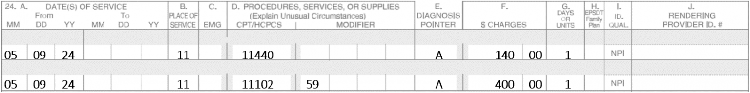 Simplified Billing and Coding for Modifiers -59 and -XS